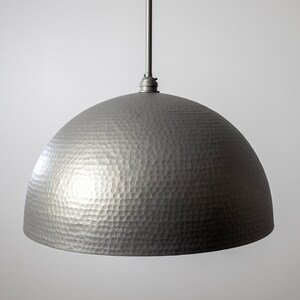 Gunmetal Hammered Dome Pendant Light Fixture - Etsy