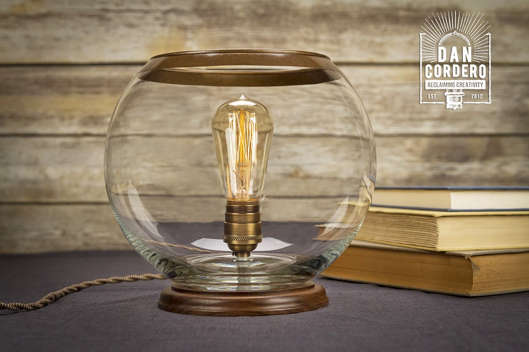 Globe Edison Table Lamp | Desk Lamp | Edison Light Bulb | Home Decor ...