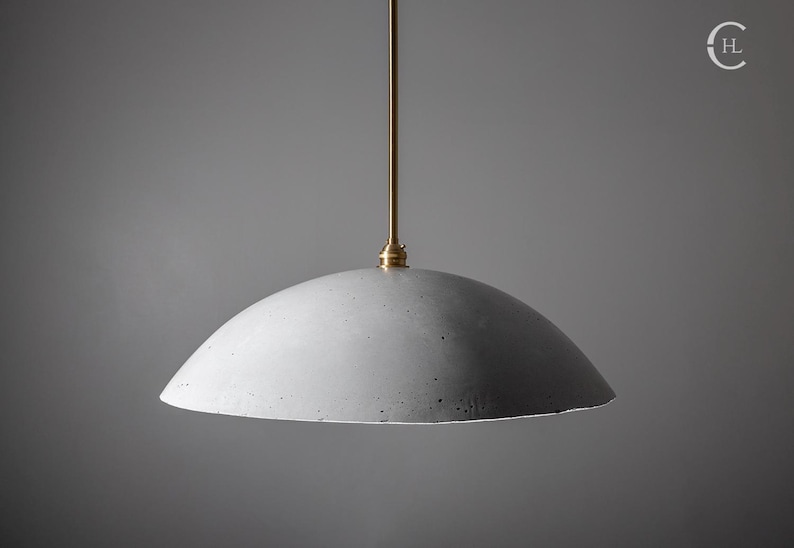 White Concrete Pendant Light - Etsy