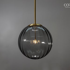 Lasina Pendant Light - Smoked Glass - Etsy