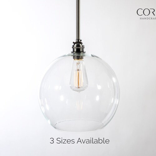 Round Glass Pendant Light Fixture 6 Glass Globe USA - Etsy