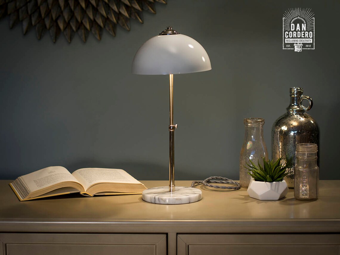 Marble Base Lamp Chrome Table Lamp Desk Lamp Bedside - Etsy