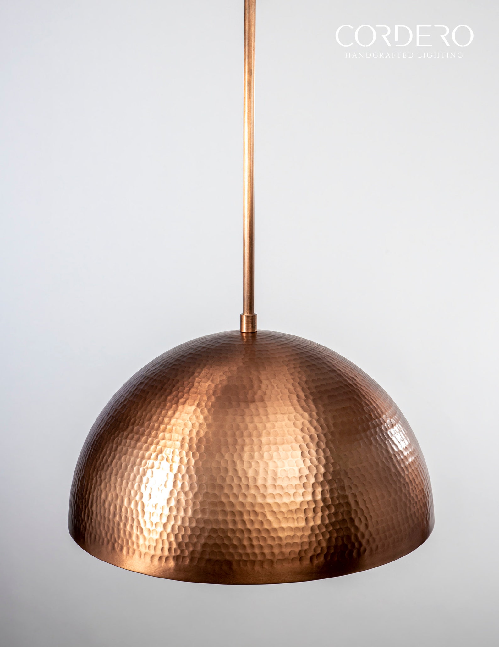 Copper Hammered Dome Pendant Light Fixture - Etsy