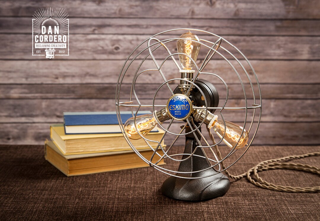 Eskimo Fan Lamp: Vintage Steampunk Industrial Table Light - Etsy