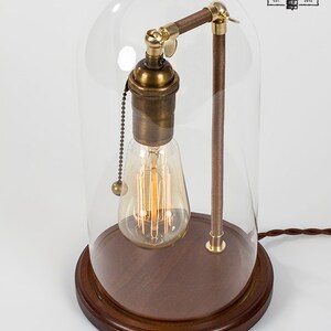 Glass Bell Jar Lamp | Table Lamp | Desk Lamp | Glass Dome | Bell Jar ...