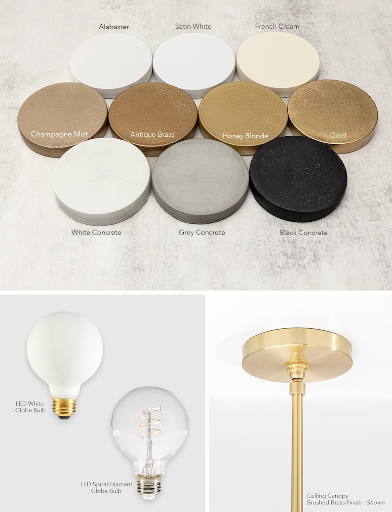 White Concrete Pendant Light - Etsy
