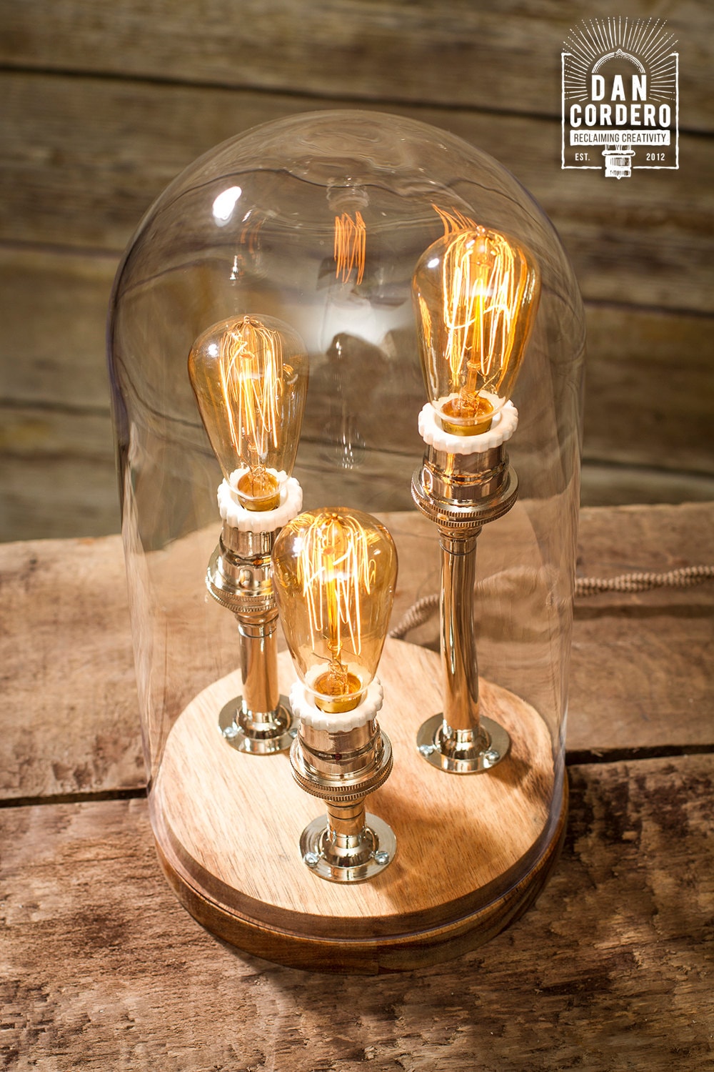 Edison Bell Jar Lamp Chrome | Etsy