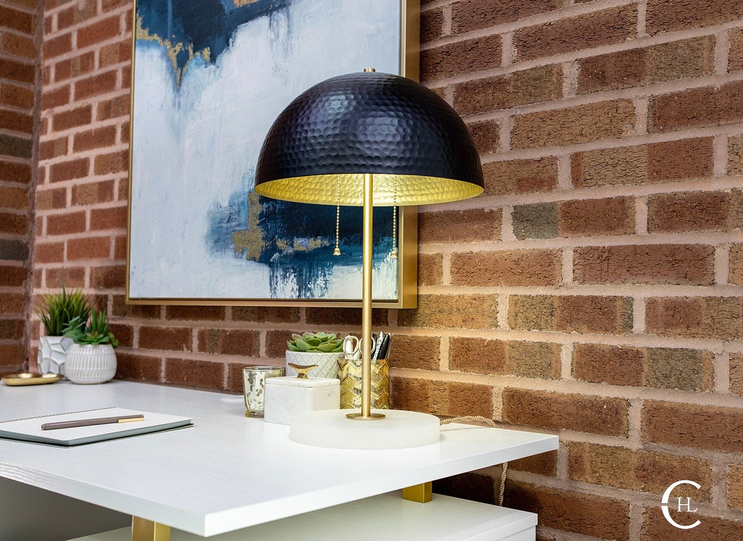 Brontay Hammered Dome Table Lamp - Etsy