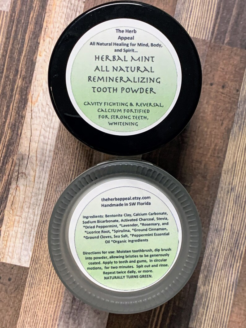Herbal Mint Remineralizing Tooth Powder 2oz Whitening - Etsy
