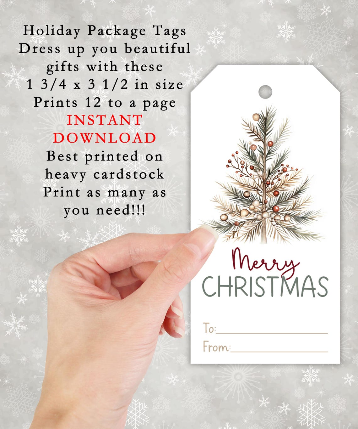 Christmas Gift Present Tags for Holiday Gifts Decoration for Package ...