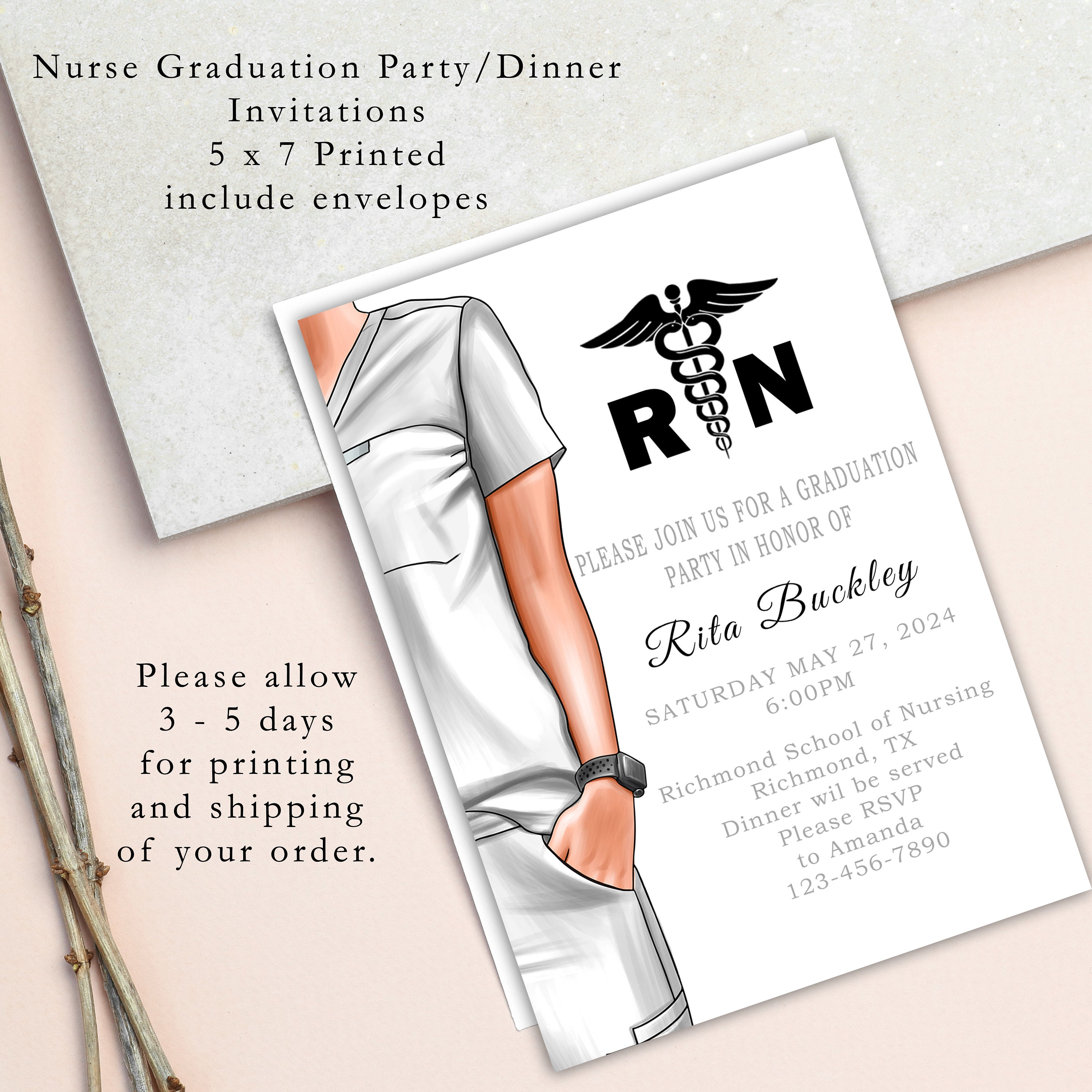 Nursing Graduation Party Invitation Nursing School Graduation Pinning ...