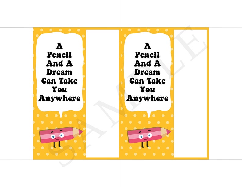 Back to School Pencil Holder Note Card Pencil and a Dream Classroom ...