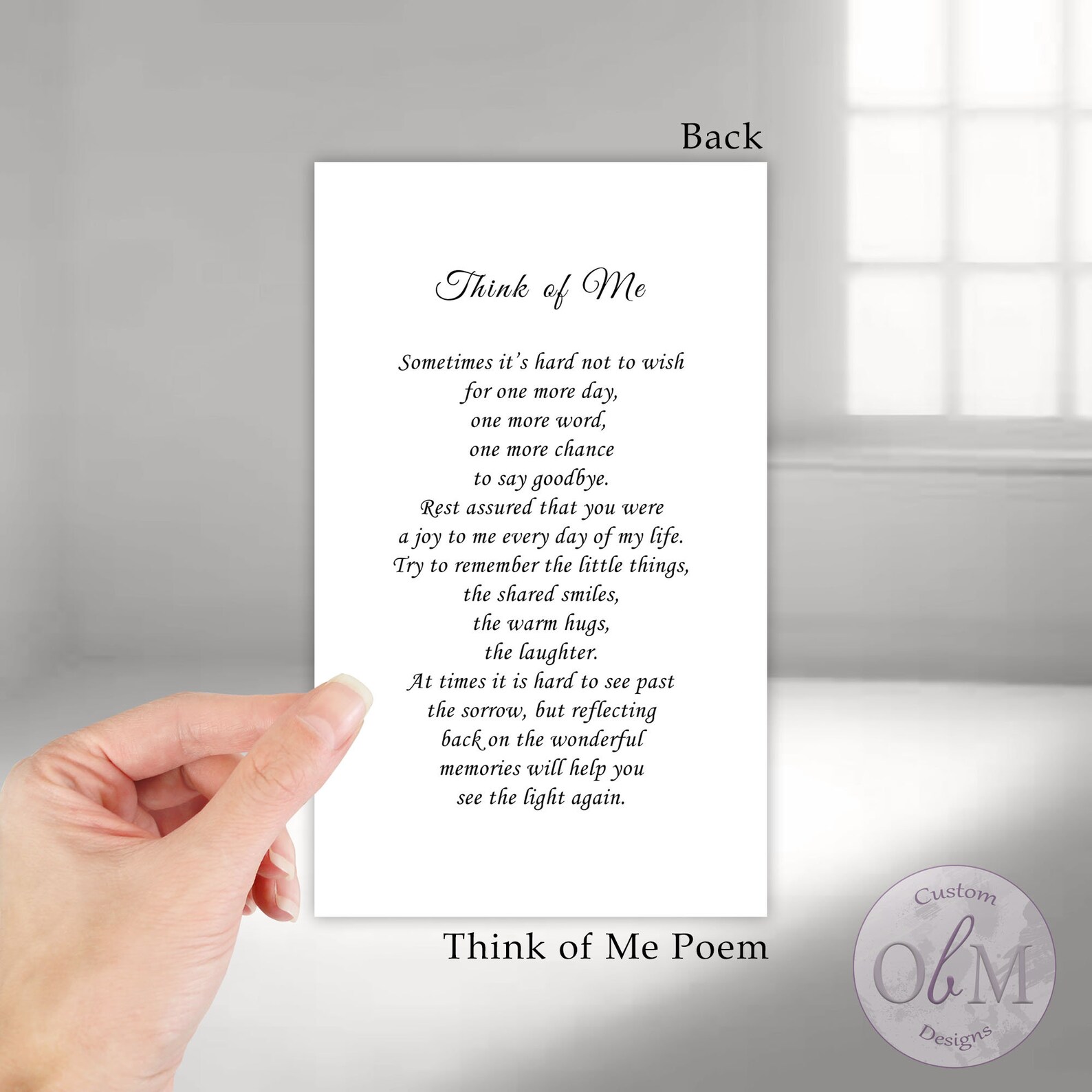Memorial Funeral Photo Prayer Celebration of Life Card Afterglow Psalm ...