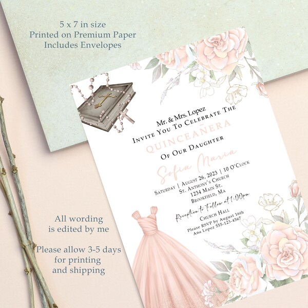 Quinceanera Formal Invitations - Etsy