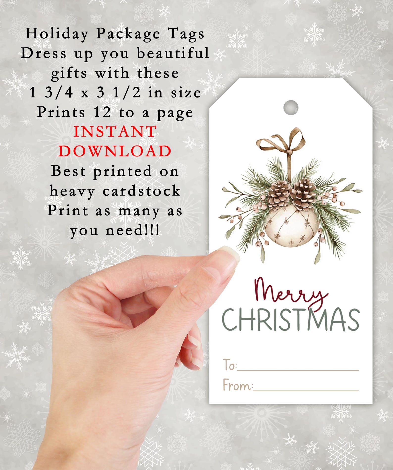 Christmas Gift Present Tags for Holiday Gifts Decoration for Package ...