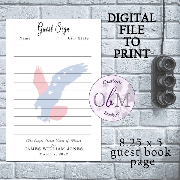 Eagle Scout Sign in Sheet - Etsy