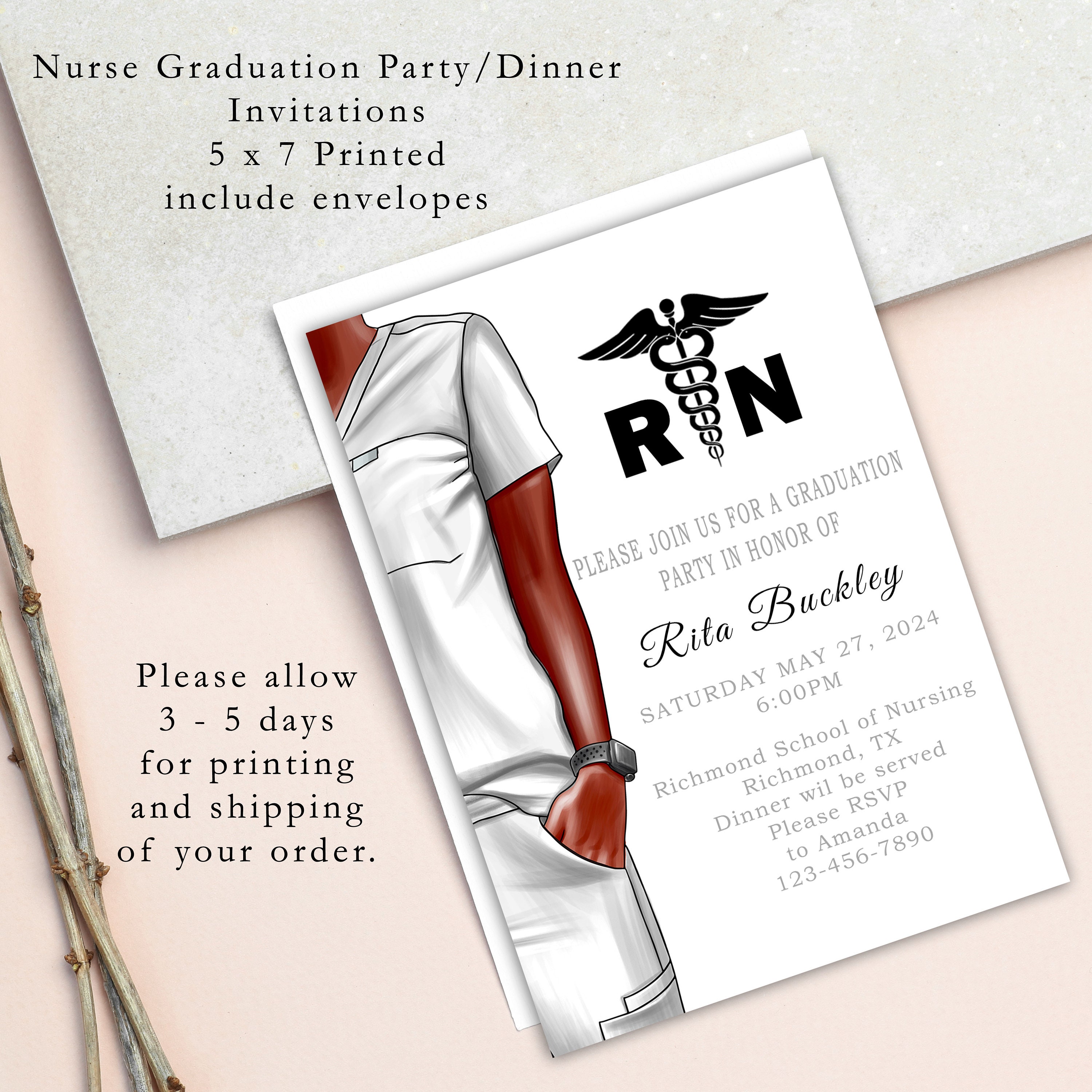 Nursing Graduation Party Invitation Nursing School Graduation Pinning ...
