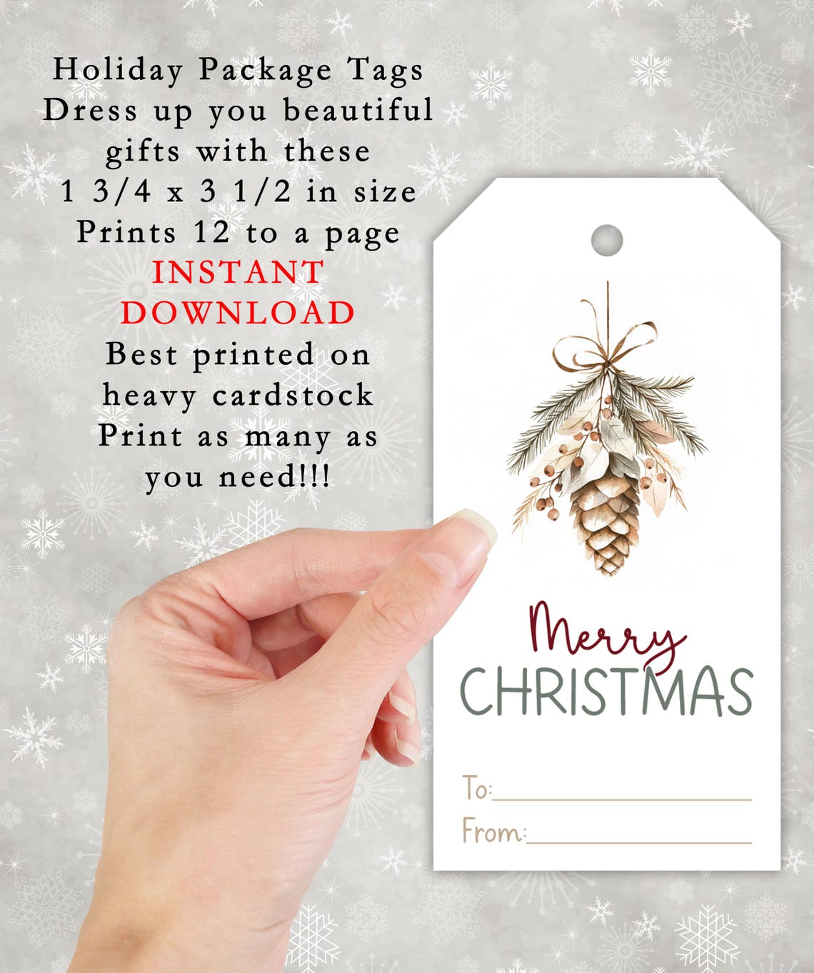 Christmas Gift Present Tags for Holiday Gifts Decoration for Package ...