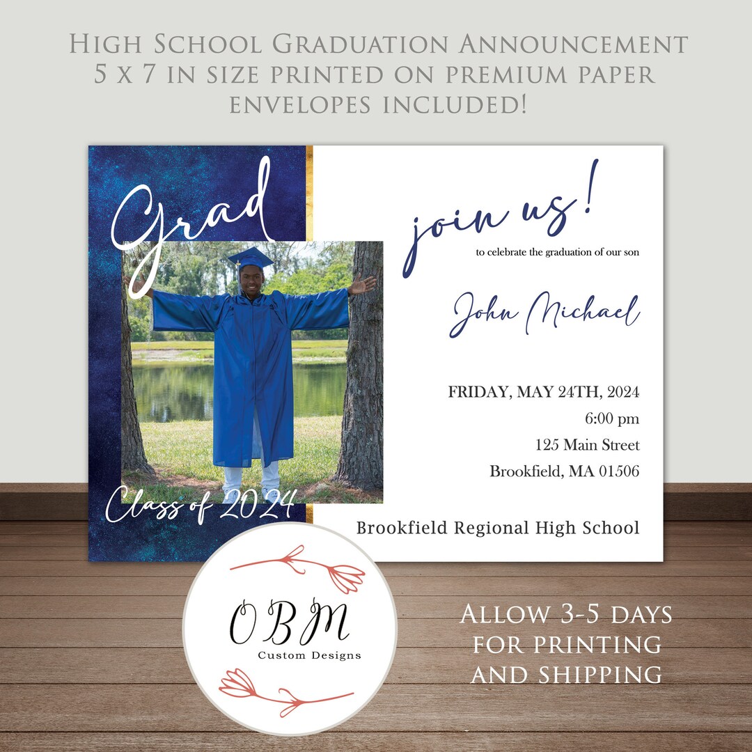 High School or College Photo Graduation Party Invitation or ...