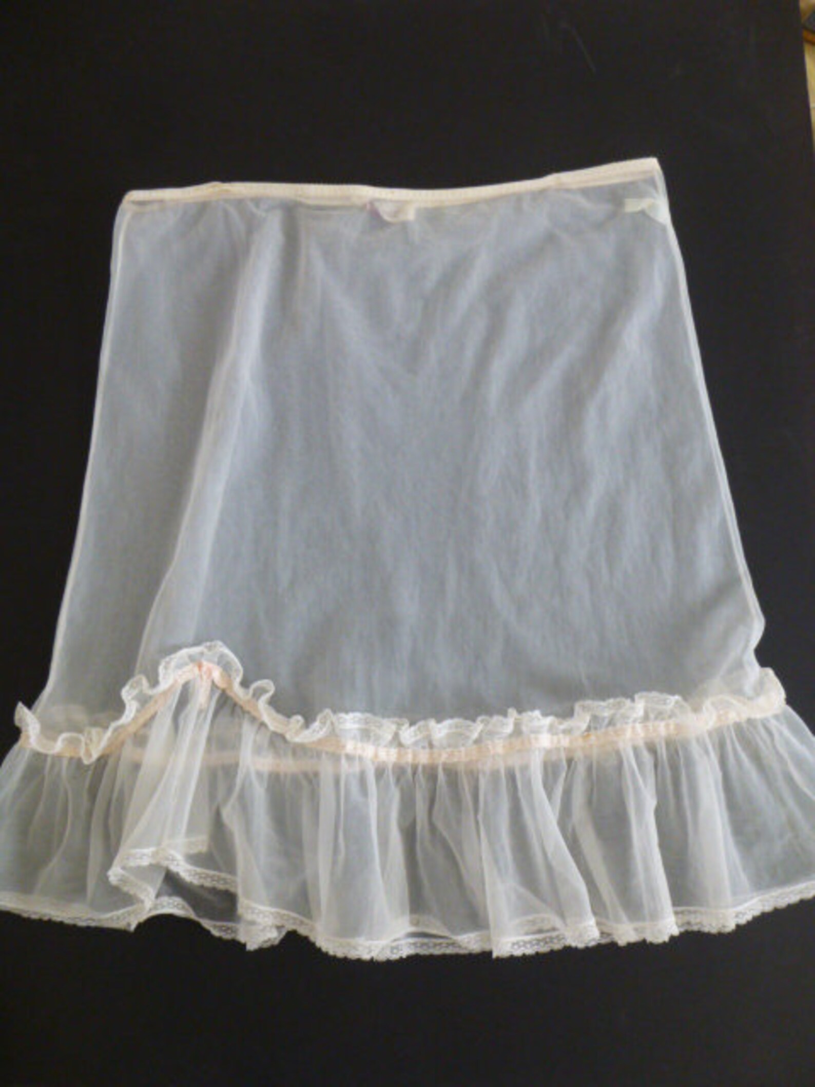 Vtg Repose Slip Nylon Ruffle Sissy Slip Large 42 Waist Half - Etsy