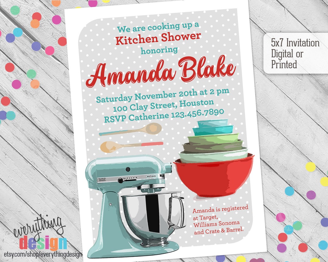Kitchen Shower Invitation | Wedding Shower | Modern and Retro | Kitchen ...