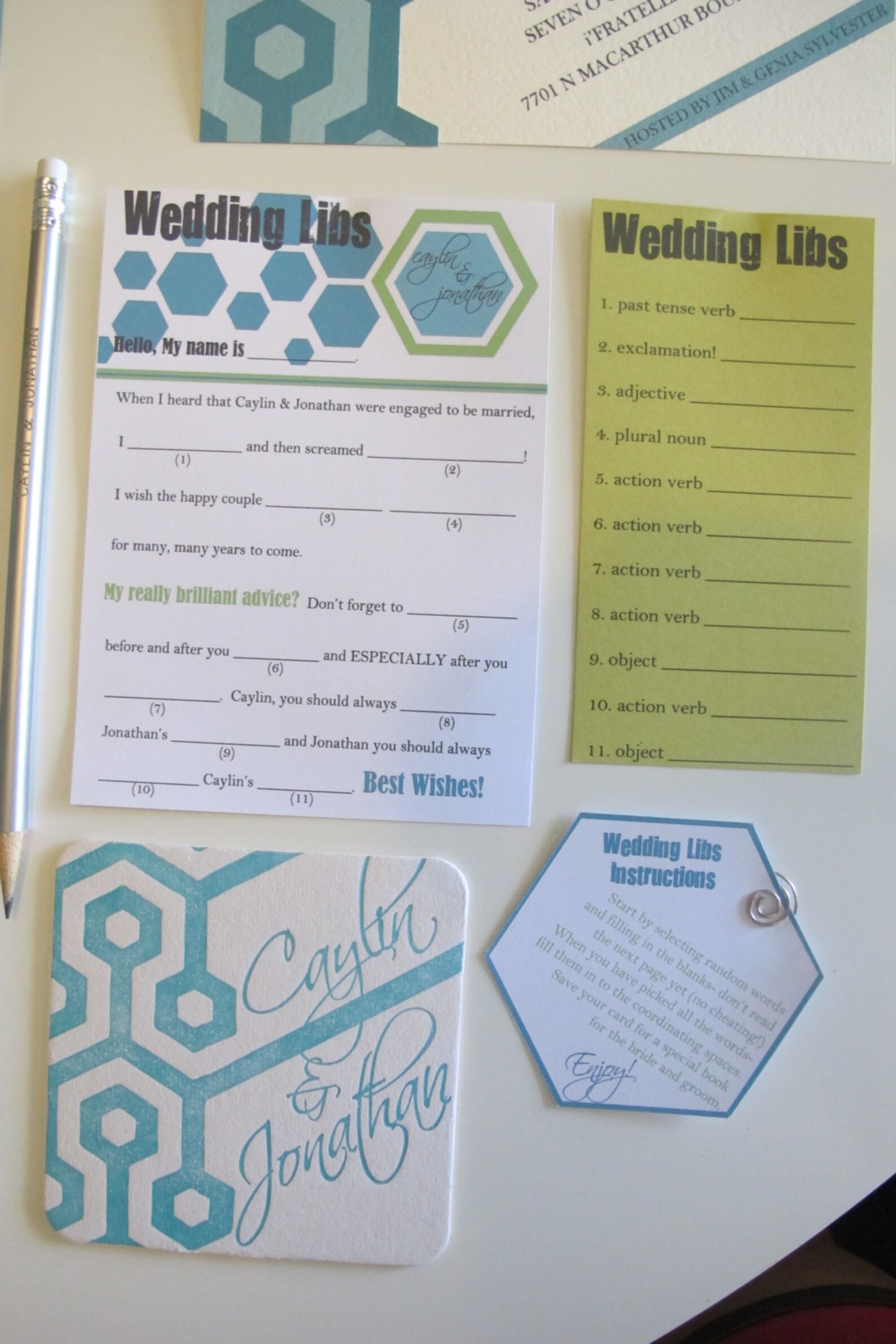 Modern Hexagon Invitation Wedding Invitations Rehearsal Dinner ...