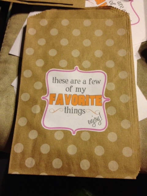 20 Favorite Things Sticker Great for Wedding Favor Bags or Favorite ...
