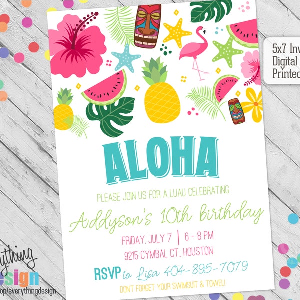 Aloha Invitation - Etsy