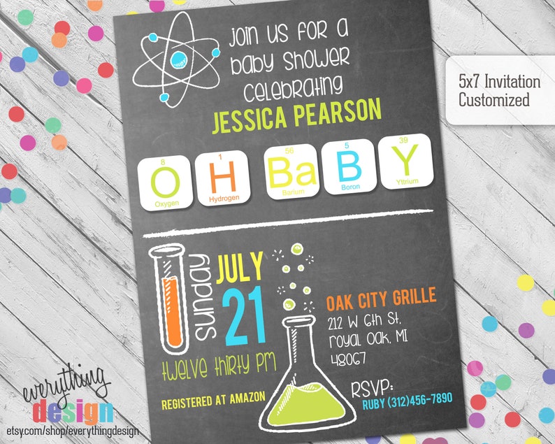 Science Shower Invitation | Periodic Table | Baby Shower | Digital ...