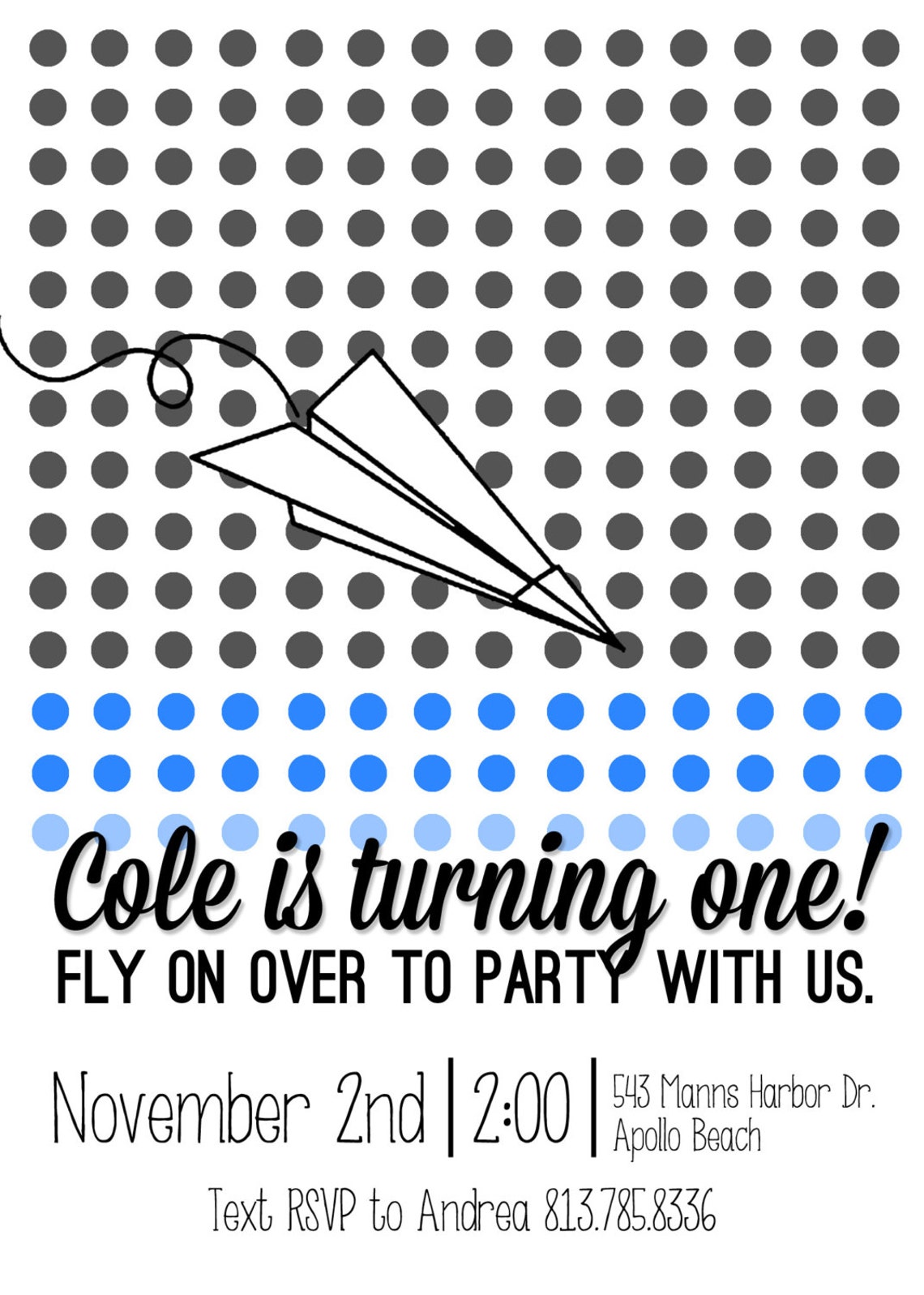Paper Airplane Invitation | Flying Invitation | Birthday Party | Baby ...