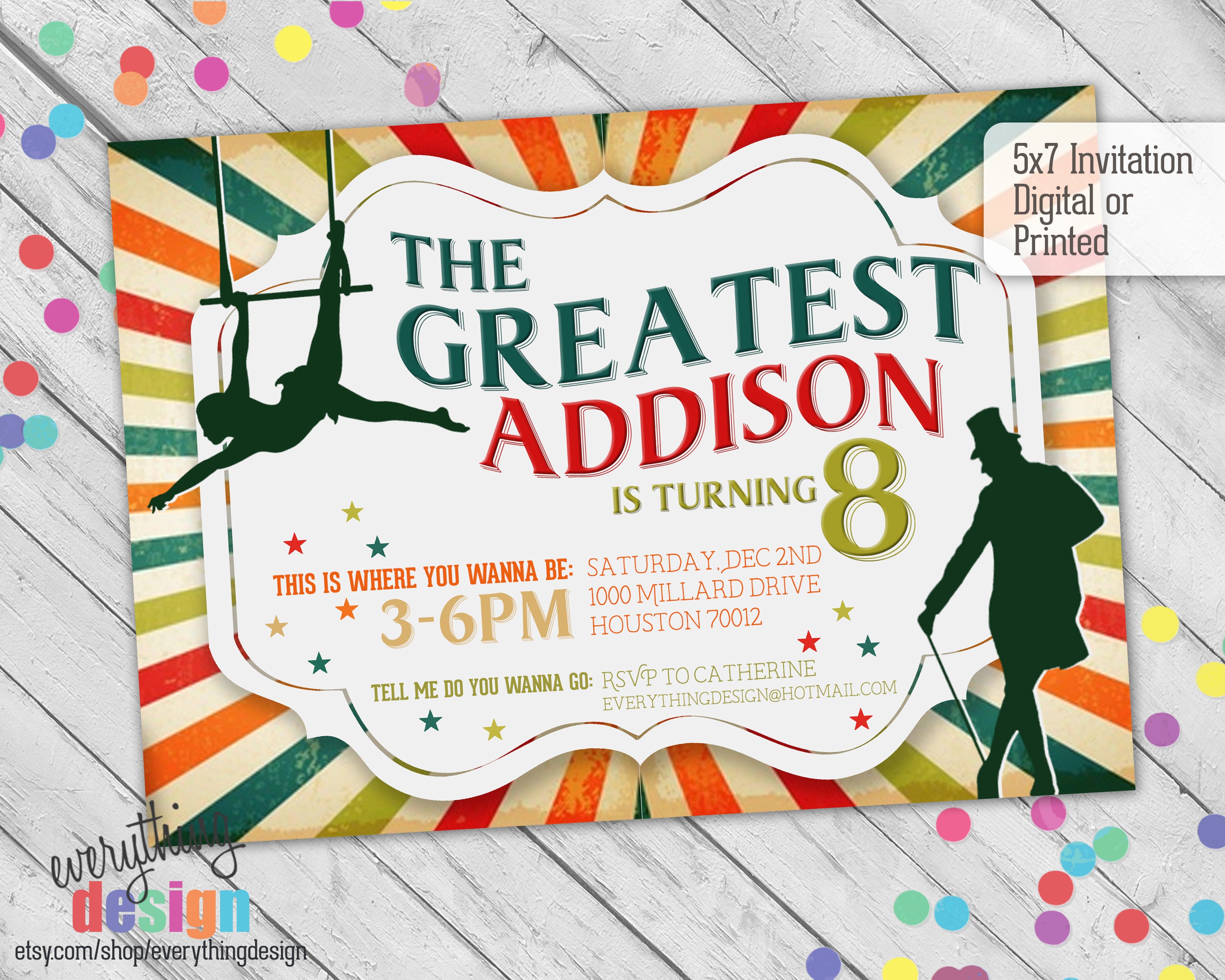 Greatest Showman Invitation | Circus Invitation | Birthday Party ...