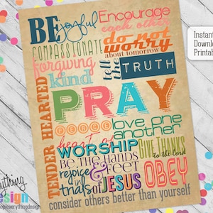 Colorful Christian Family Rules Poster, 18"x24"- 3 Color Options, Brown ...