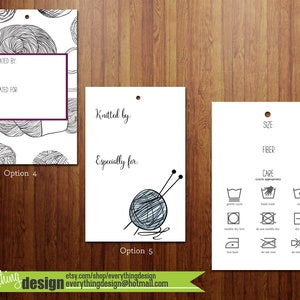 Knitting/crocheting Care Cards | Instant Download DIY | 5 Designs ...