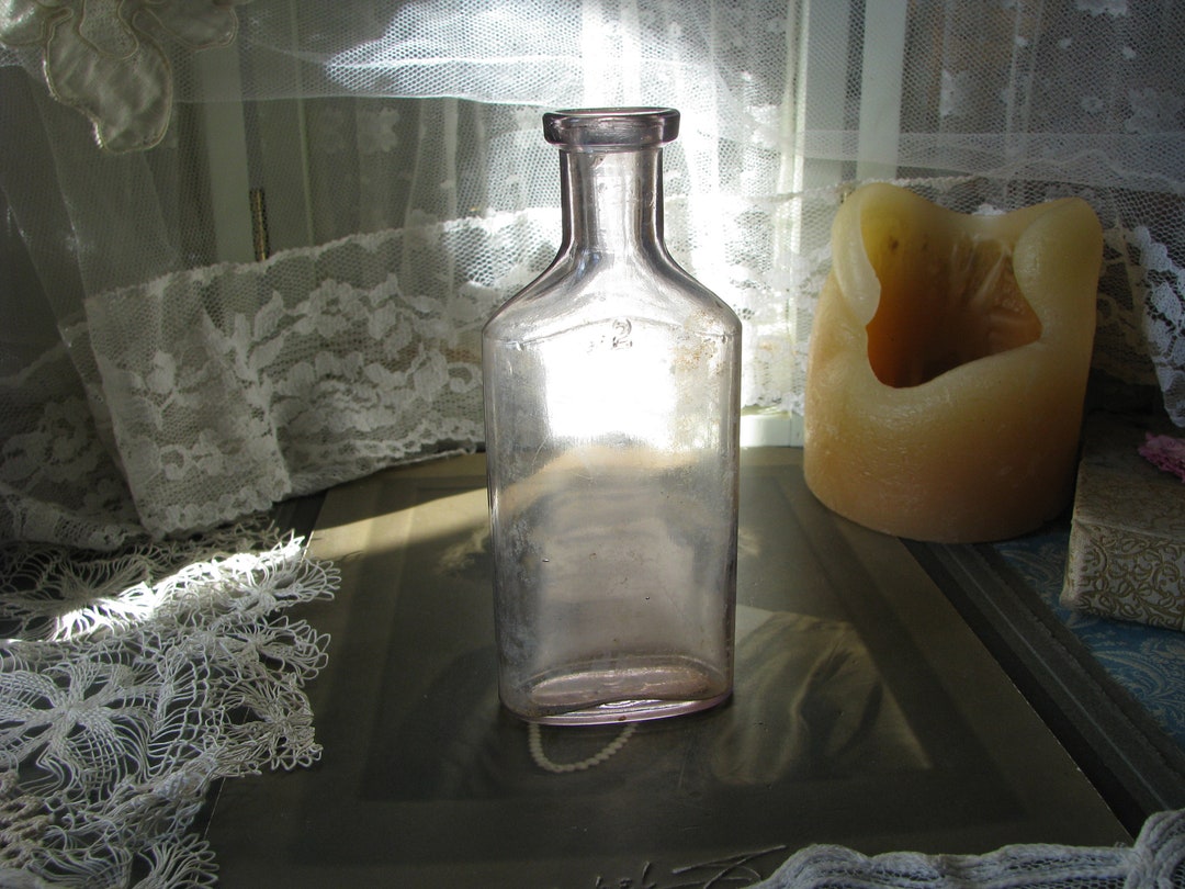 Antique Vial Bottle, Antique Miniature Bottle, Sun Purple, Glass Bottle ...