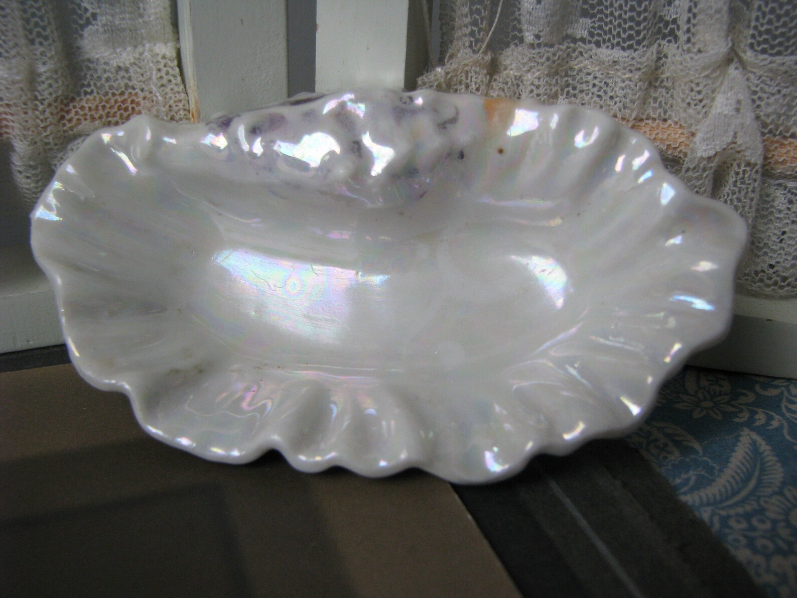 Vintage Salt Dish, Shell Salt Dish, Porcelain Salt Dish, Oyster Shell ...