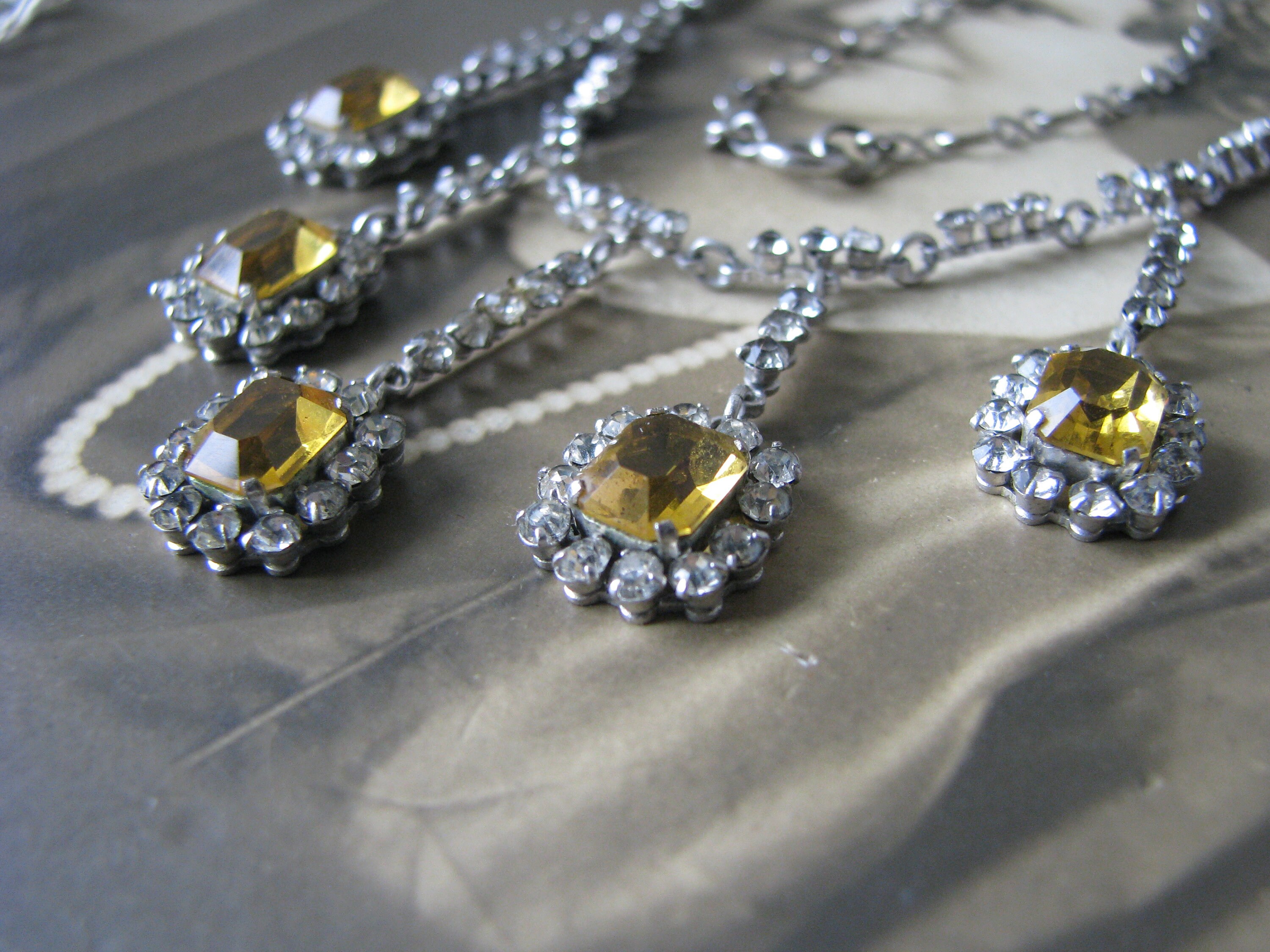 Art Deco Paste Necklace Art Deco Festoon Necklace Citrine | Etsy