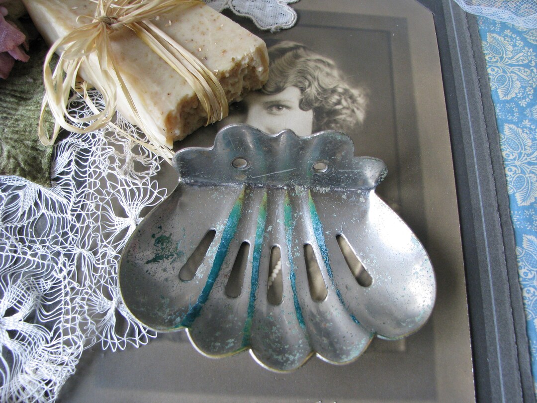 Antique Brass Soap Dish, Antique Wall Soap Dish, Shell Shaped Soap Dish ...