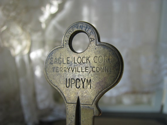 Antique Flat Key Eagle Lock Co. Flat Brass Key Antique Pin - Etsy