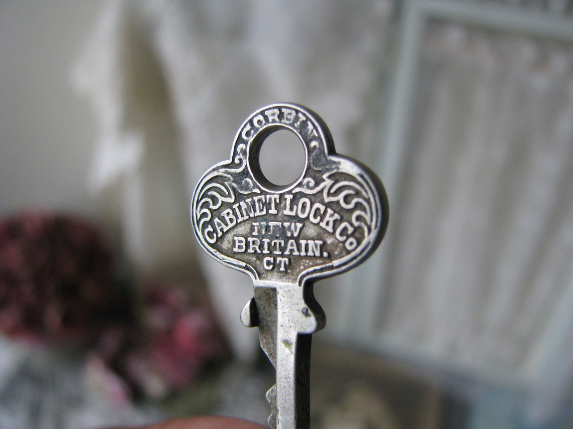 Antique Brass Key New Britian CT Cabinet Lock Co. CORBIN | Etsy