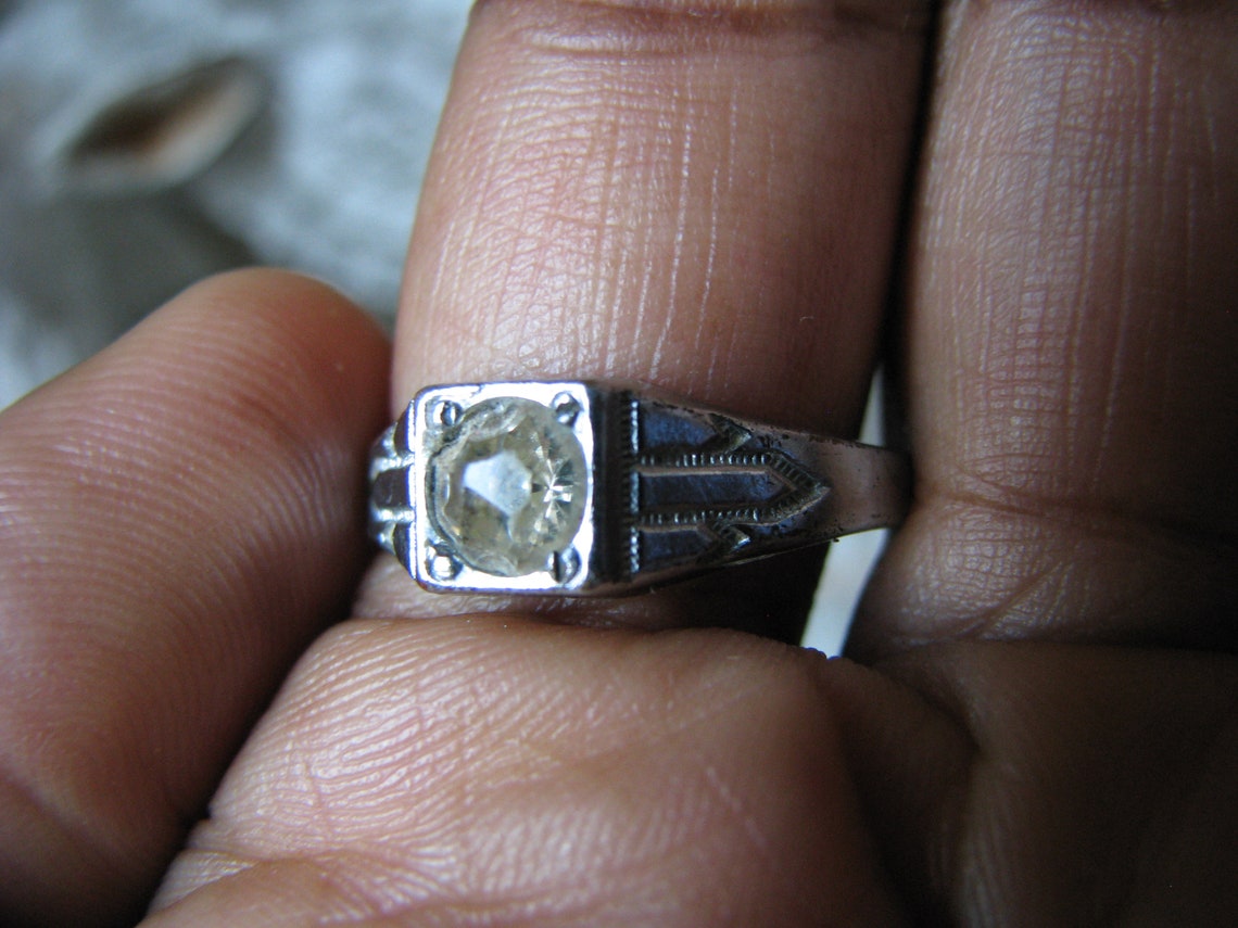 Art Deco Paste Ring Mens Paste Ring White Metal Paste Ring - Etsy