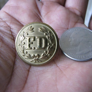 Antique Fire Department Button, Antique Brass Uniform Button, Superior ...