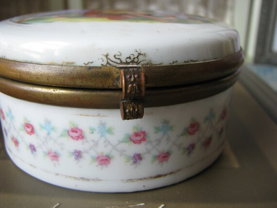 Antique Porcelain Box, Victorian German Porcelain Box… - Gem