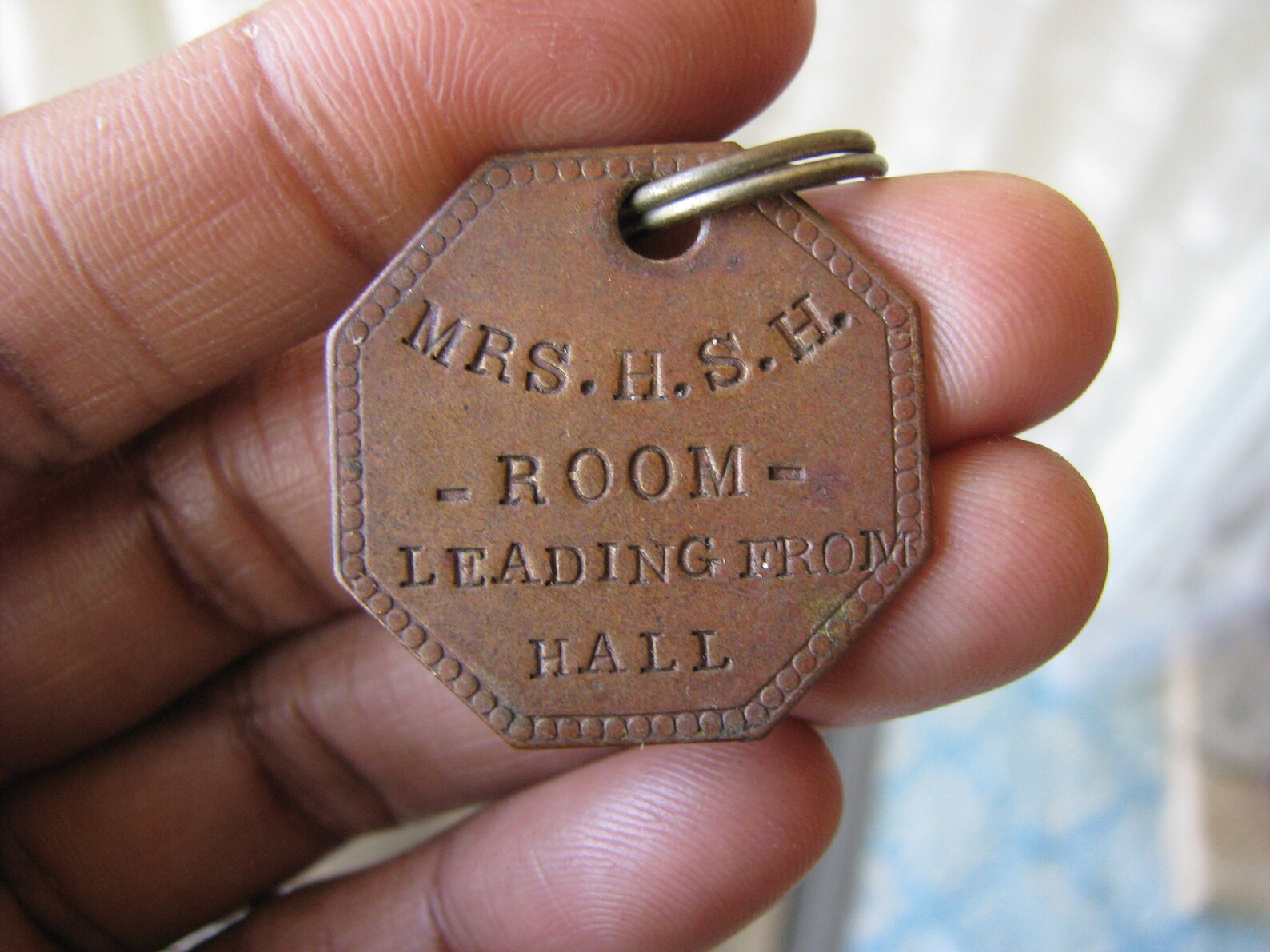 Antique Victorian Servant's Key With Fob, Mrs. H.S.H. Room Key - Etsy