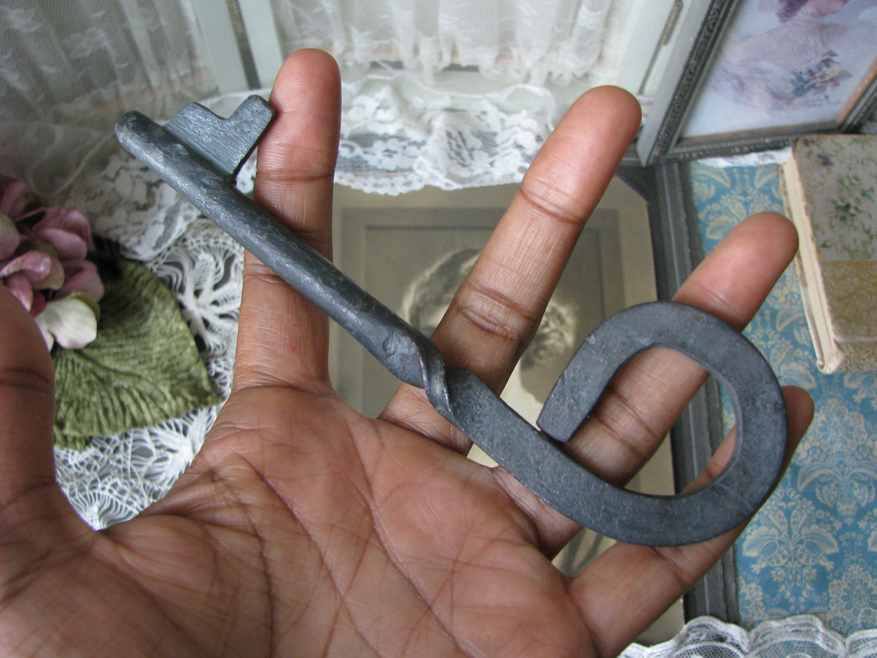 Antique Wrought Iron Jail Key, Victorian Hand Forged Skeleton Key - Etsy