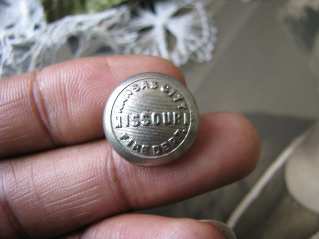 Antique Fire Department Button, Kansas City Fire Department, Superior ...