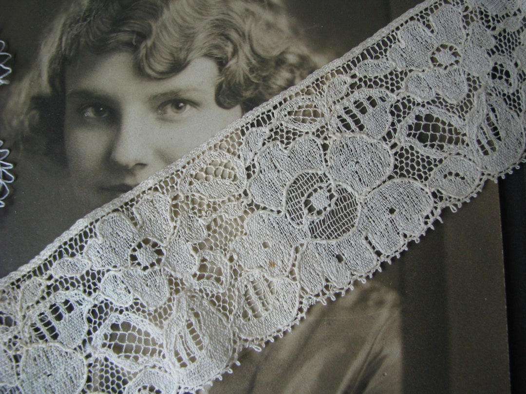 Antique Lace Trim, Nottingham Lace Trim, Cream Lace Trim, Floral Lace ...