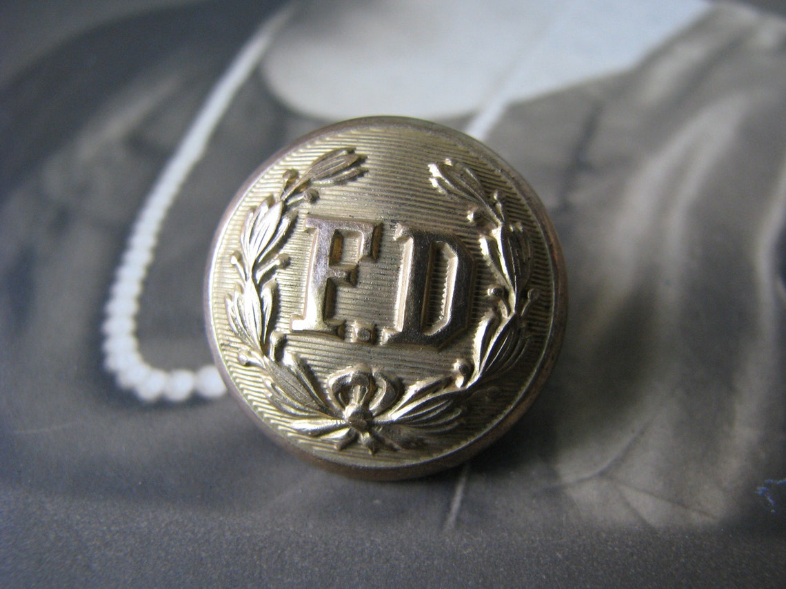 Antique Fire Department Button Antique Brass Uniform Button - Etsy