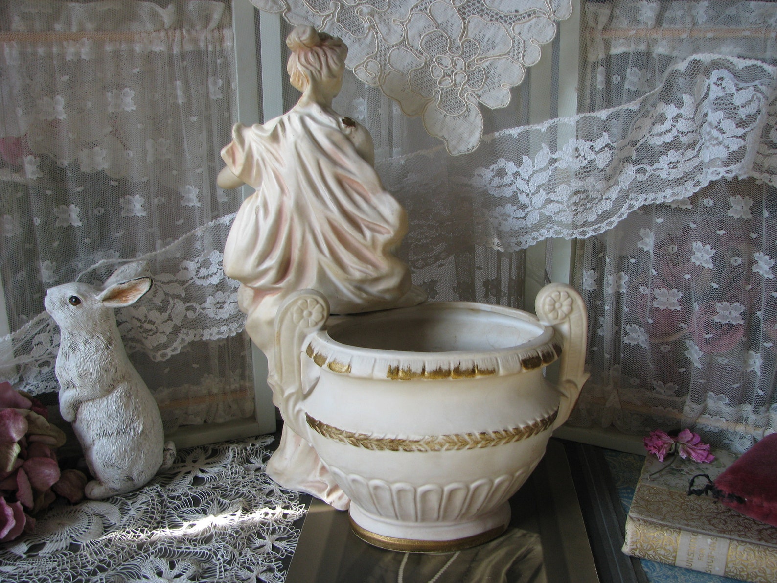 Vintage Inarco Roman Lady Planter, Bisque Porcelain Statue - Etsy