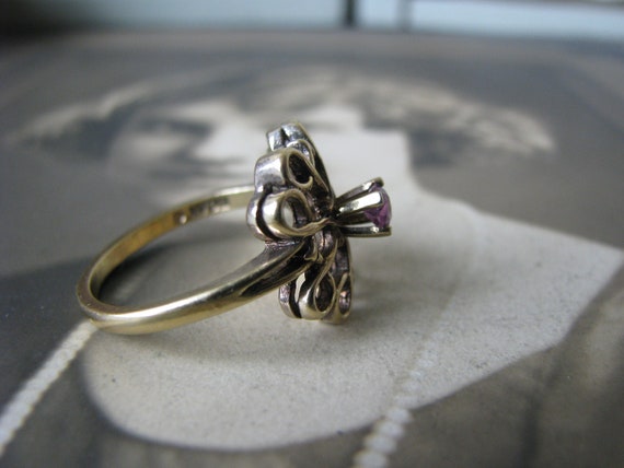 Vintage Avon Ruby Ring, Avon Filigree Ring, Gold Plat… - Gem