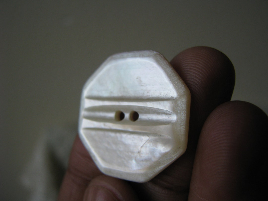 Antique Carved Shell Button, Antique Mother of Pearl Button, Mother of ...